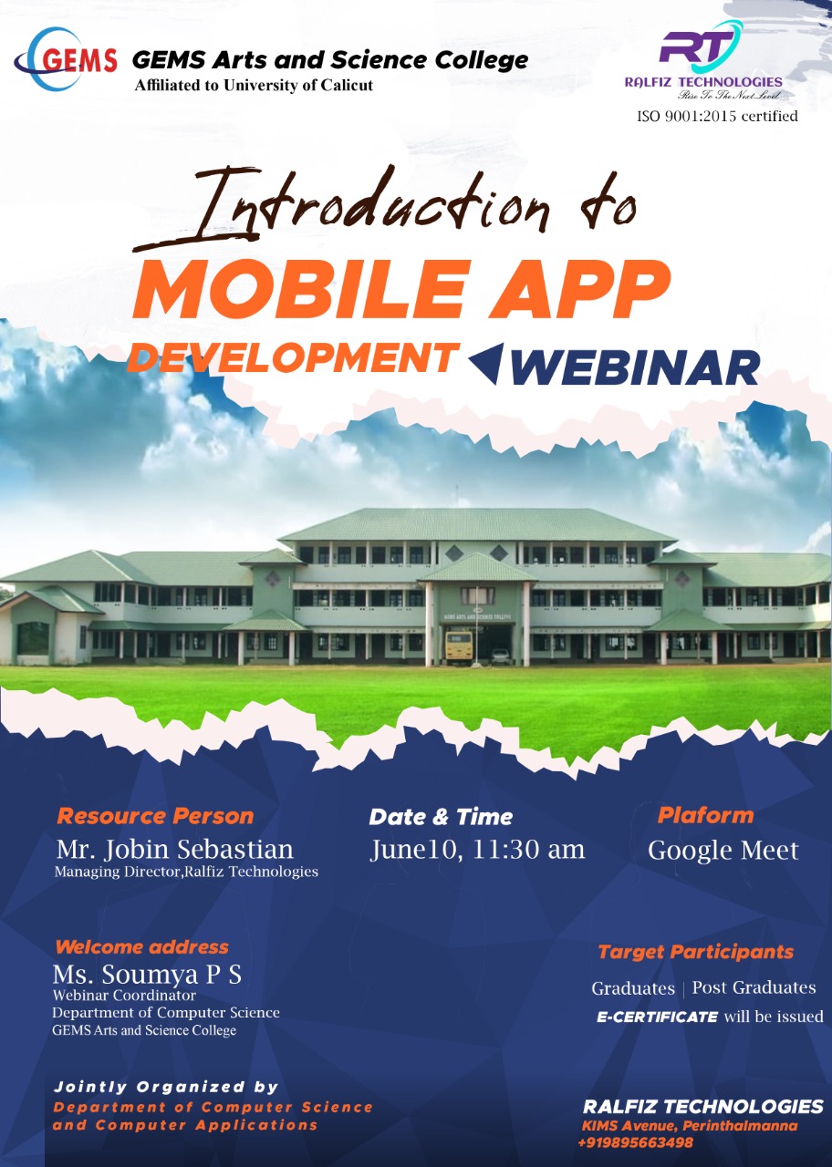WEBINAR ON INTRODUCTION TO MOBILEAPP DEVELOPMENT | GemsCollege